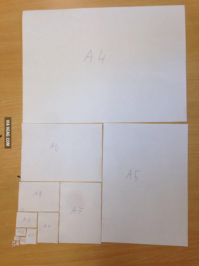 Paper size from A4 to A20 - 9GAG