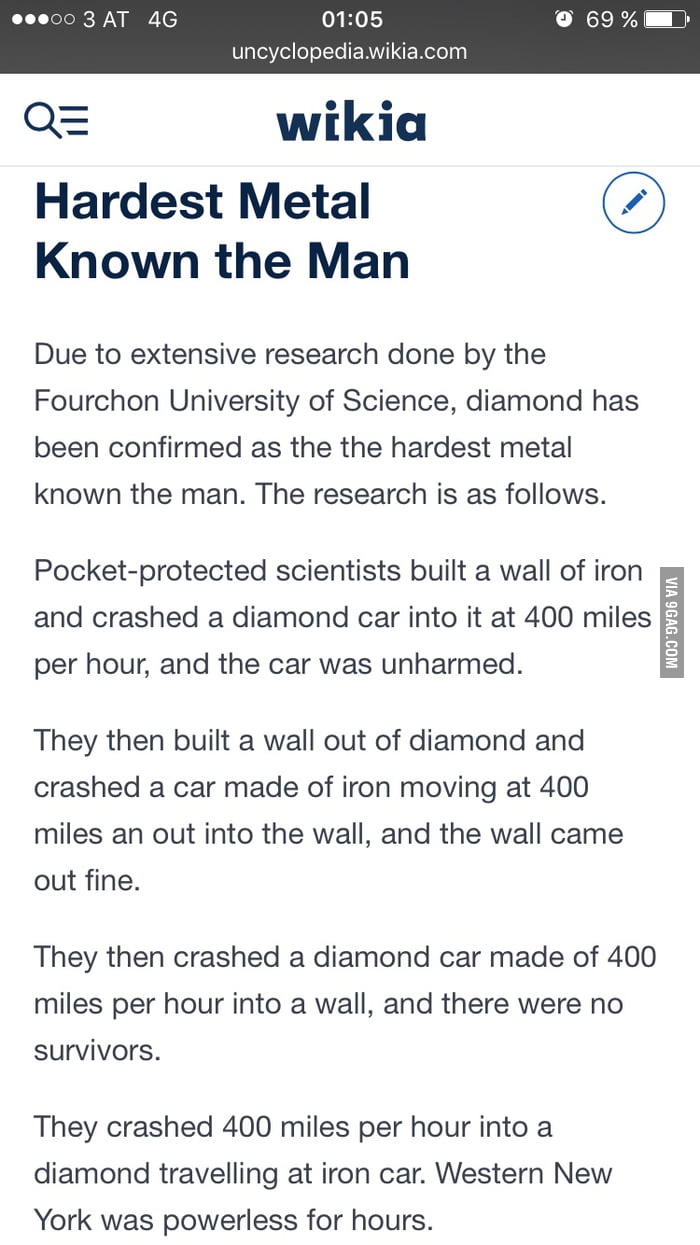 This guy asked if diamond was the hardest metal and got the best answer ever - 9GAG