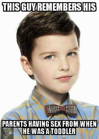 Young Sheldon cooper has a powerful brain. - 9GAG