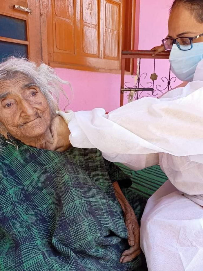 As per DC Baramulla, 124-year-old Rehtee Begum of Baramulla got her ...