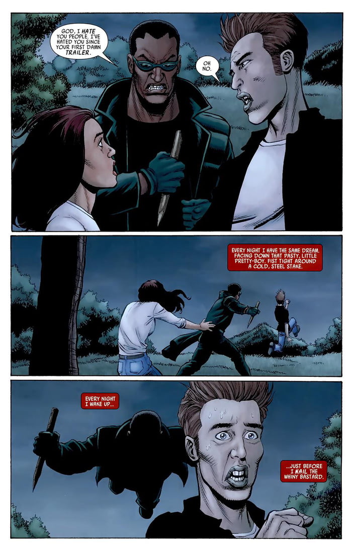 In Ultimate Avengers 3 issue 4 Blade hunts Edward from Twilight yes ...