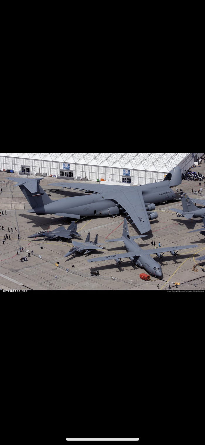 The C-5 Galaxy made by Lockheed weighs 380,000lb and is 247 ft long. - 9GAG