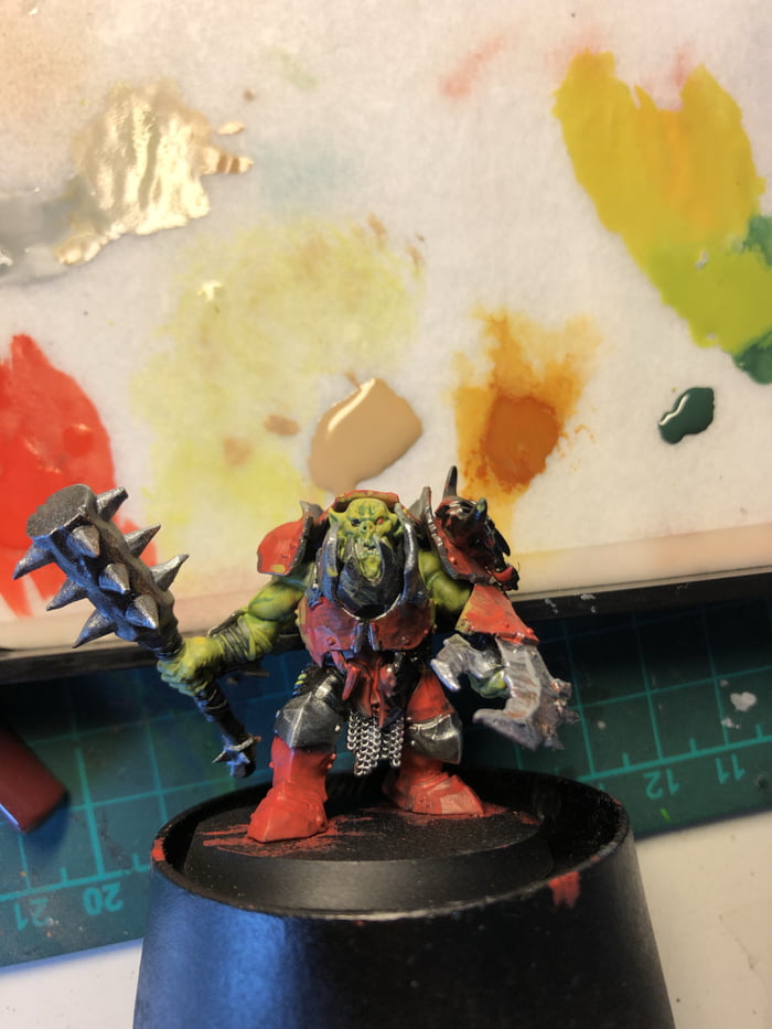 Very first ork face (and face in general) i have painted i am quite ...