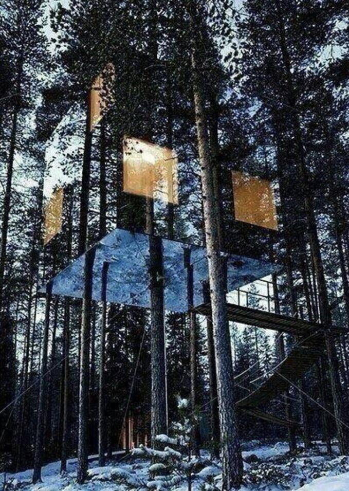 The Mirrorcube Tree Hotel in a forest in Sweden - 9GAG