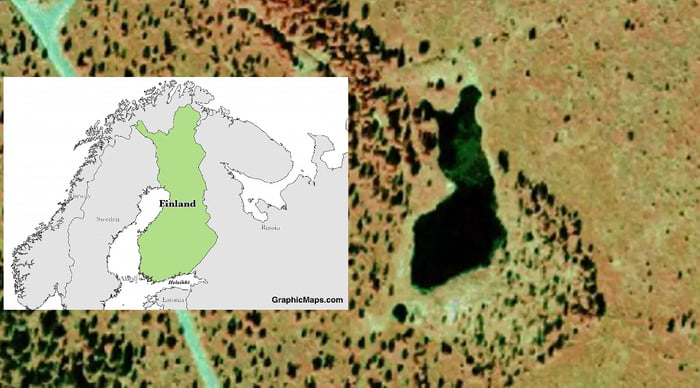 This Finland shaped lake in Finland - 9GAG