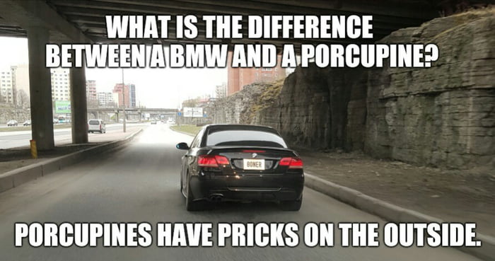 What is the difference between a BMW and a porcupine? - 9GAG