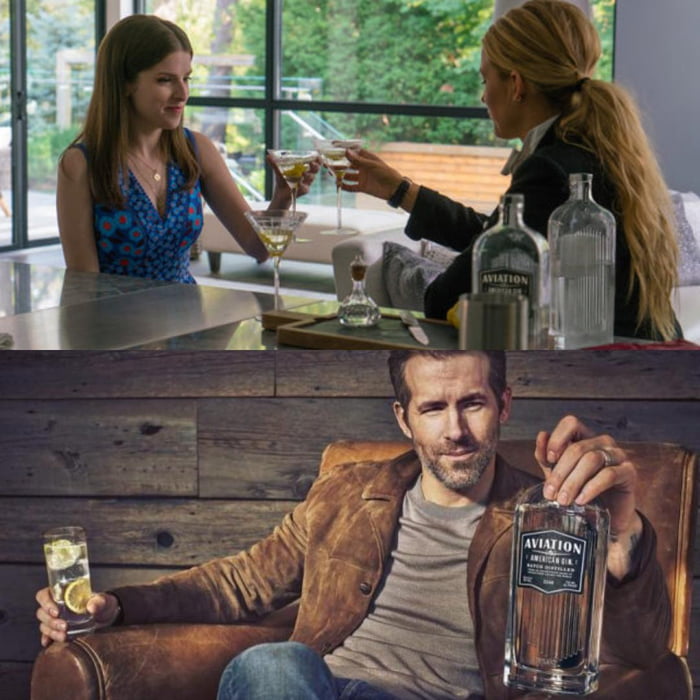 A Simple Favor (2018) Blake Lively's character drinks Aviation Gin. Her husband Ryan Reynolds ...