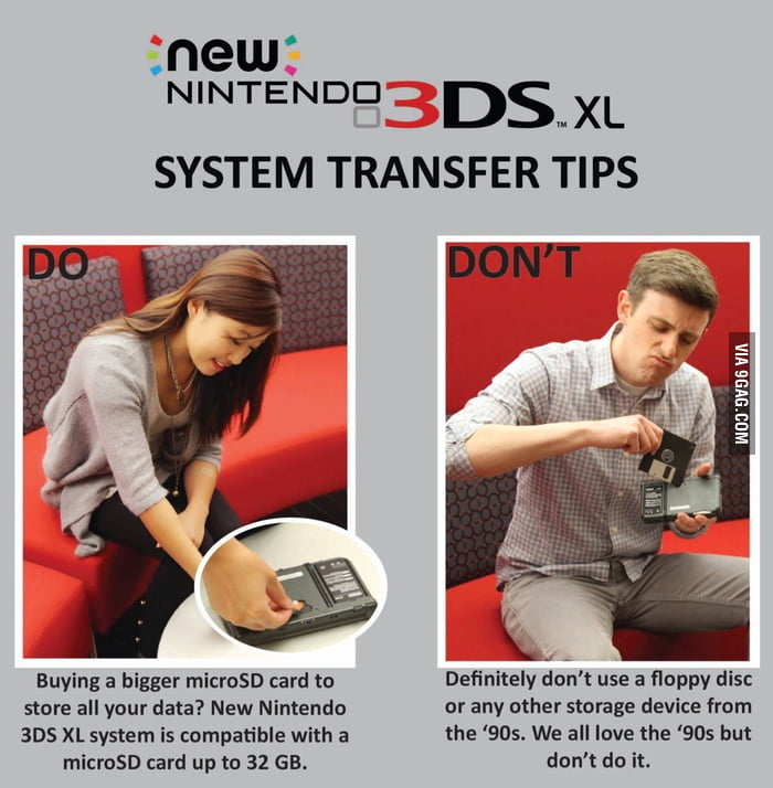 New Nintendo 3DS XL System Transfer Tips - 9GAG
