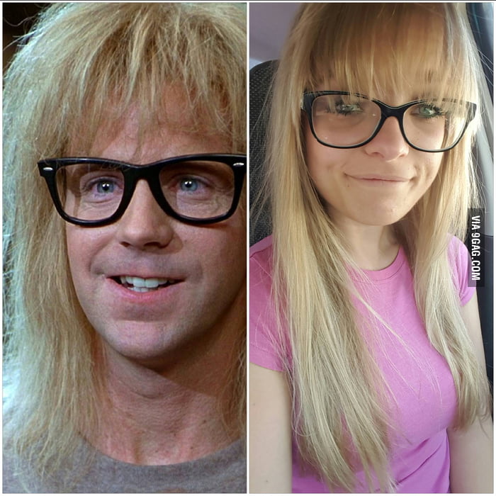 She got her hair cut today... "I don't remember asking for the Garth." - 9GAG