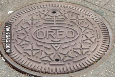 Oreo manhole cover - 9GAG