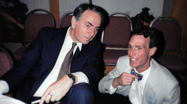 Two legends together, Carl Sagan and Bill Nye. - 9GAG