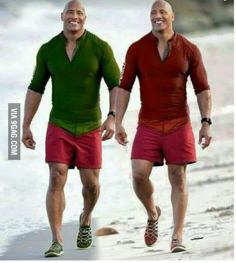 To all those who did not believe, Here's Dwayne Johnson with his twin brother, The Rock. - 9GAG
