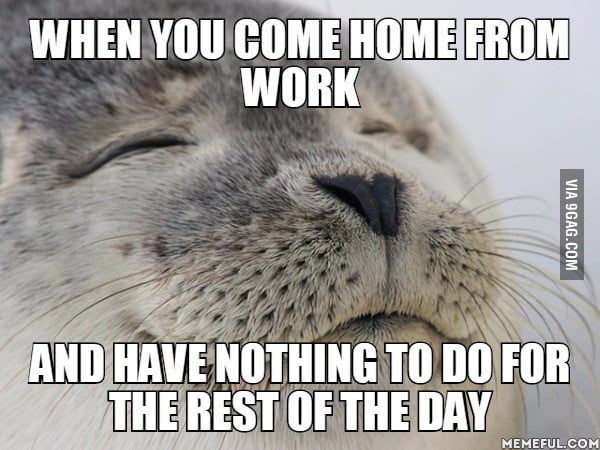 When you come home from work. and have nothing to do for the rest of ...