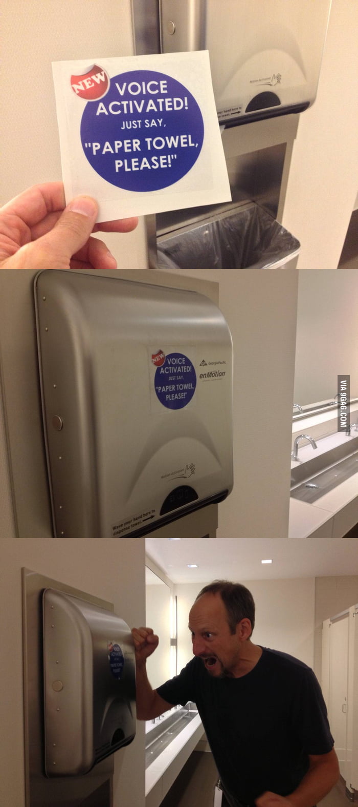 So I had some stickers printed to stick on paper towel dispensers in ...
