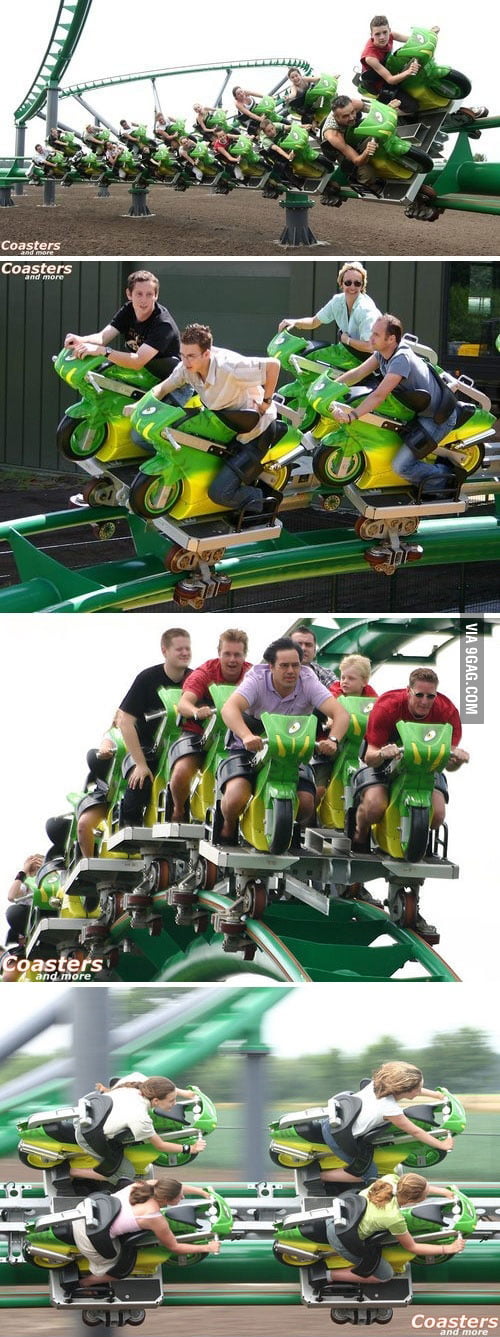 Roller Coaster with Motorcycles - 9GAG