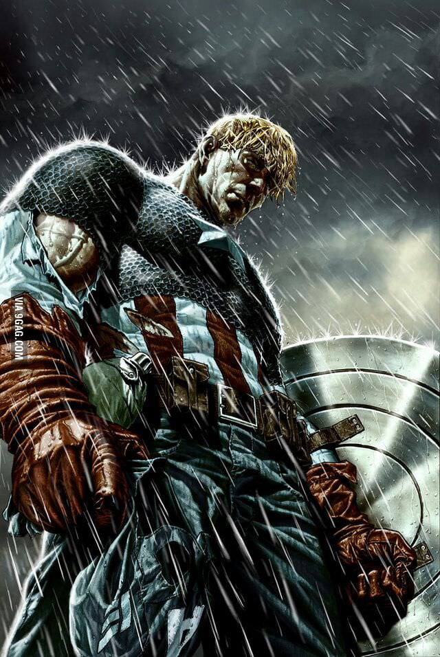 Captain America rain Artwork - 9GAG