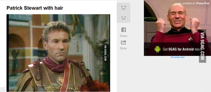 Sir Patrick Stewart hates his hair! - 9GAG