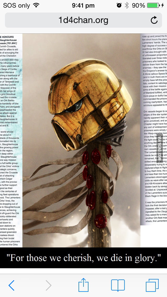 Warhammer40k lamenters chapter" heroic quote - 9GAG