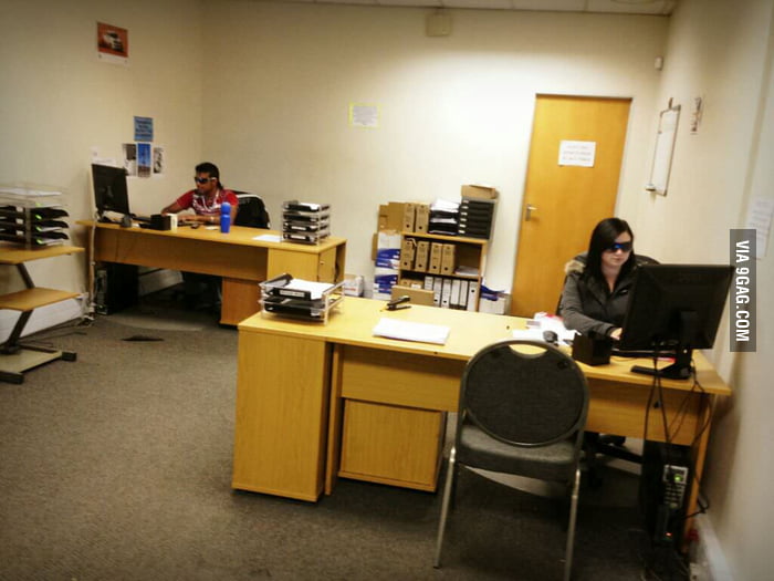 Trying to prove that our office lights are too bright - 9GAG