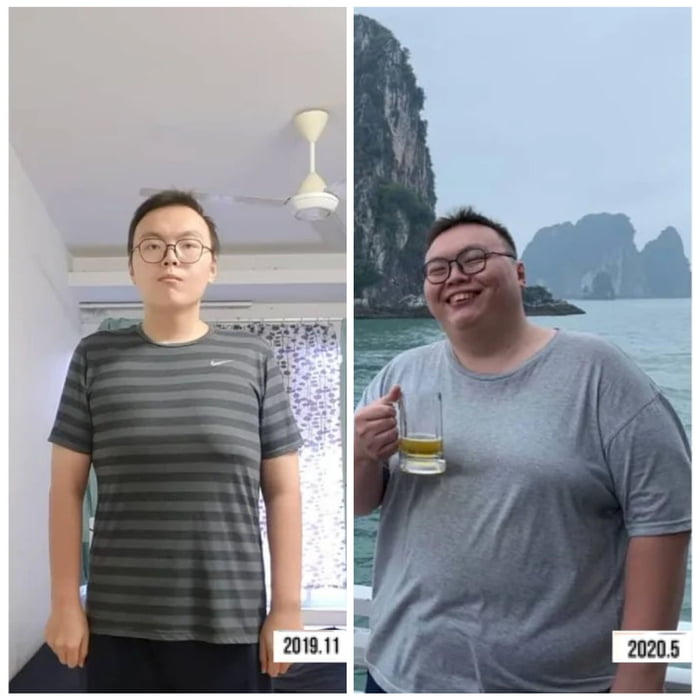 Gained 57kg (126 lbs) in 6 months. Never been happier. Keep going ...