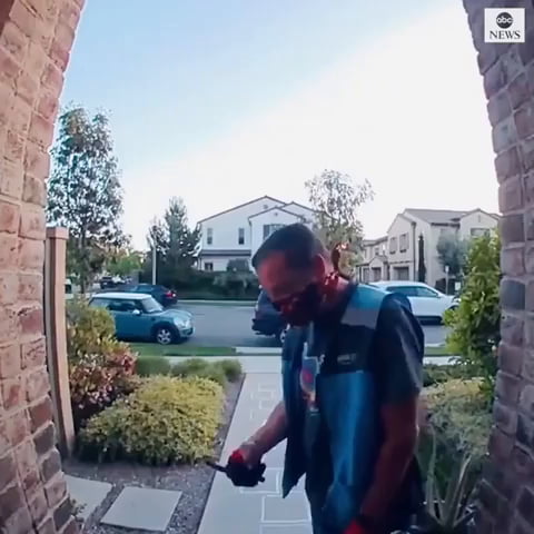 Doorbell Camera Captures Delivery Man Sneaking In A Quick Game Of