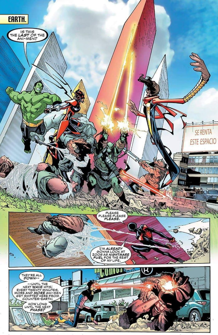 Cómic de Marvel en que salen las torres de Satélite y la Comercial de ...