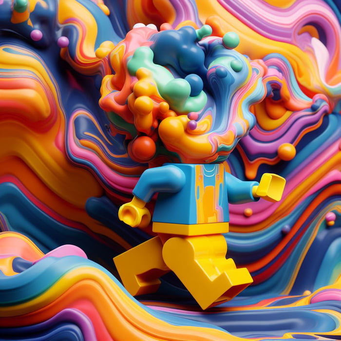 Prompt: Fluid Lego minifigure, abstract art. - 9GAG