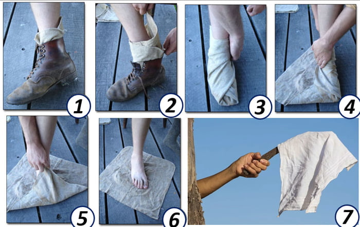 The last and proper use of the Russian foot rag. - 9GAG