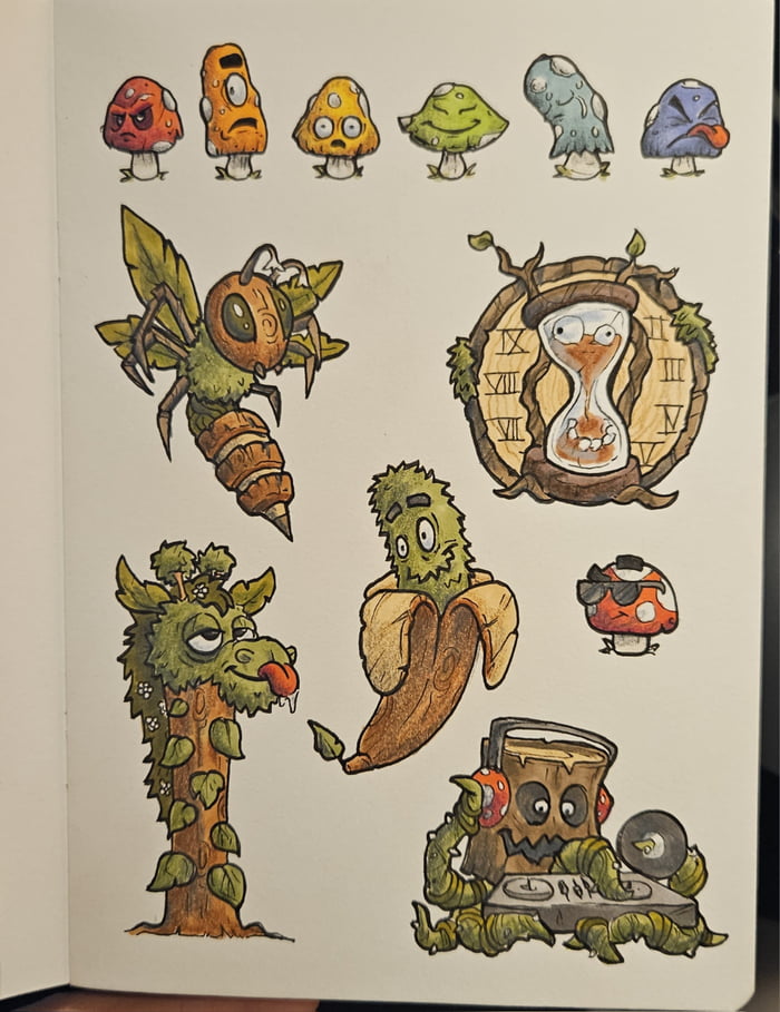 I drew some random forest themed drawings - 9GAG
