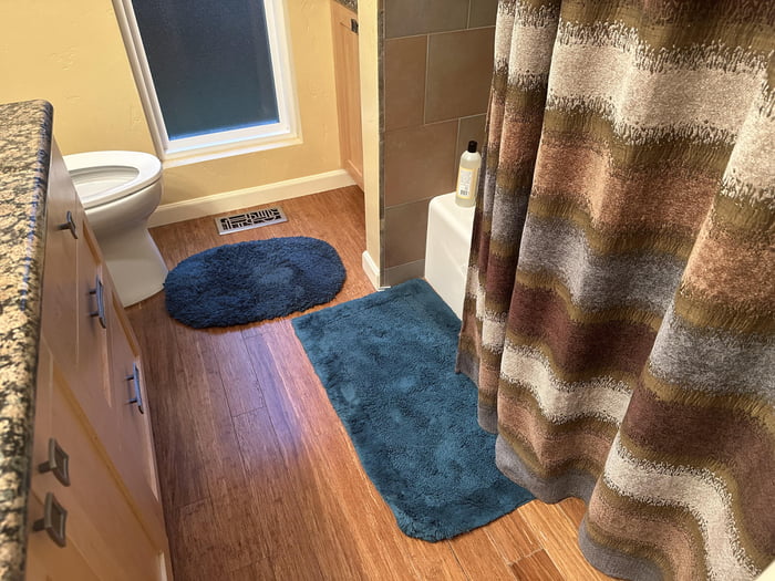 Wtf, wooden floor in a bathroom with a shower - 9GAG