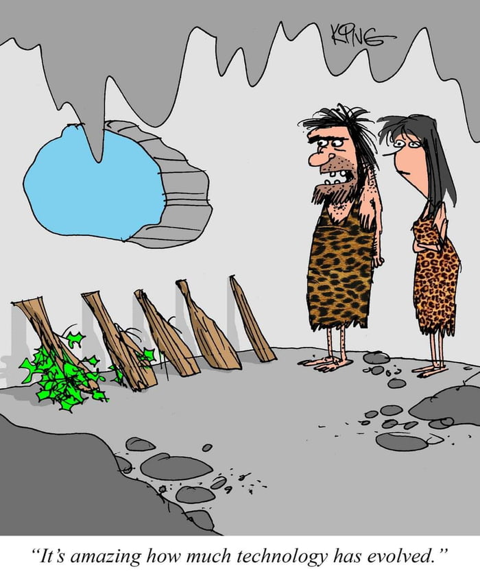 Caveman technology evolving - 9GAG