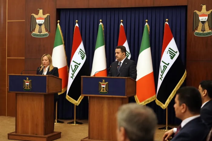 The Iraqi Prime Minister met his Italian counterpart Giorgia Meloni ...