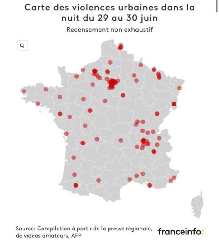 French cities where riots took place on the night of June 30 - 9GAG
