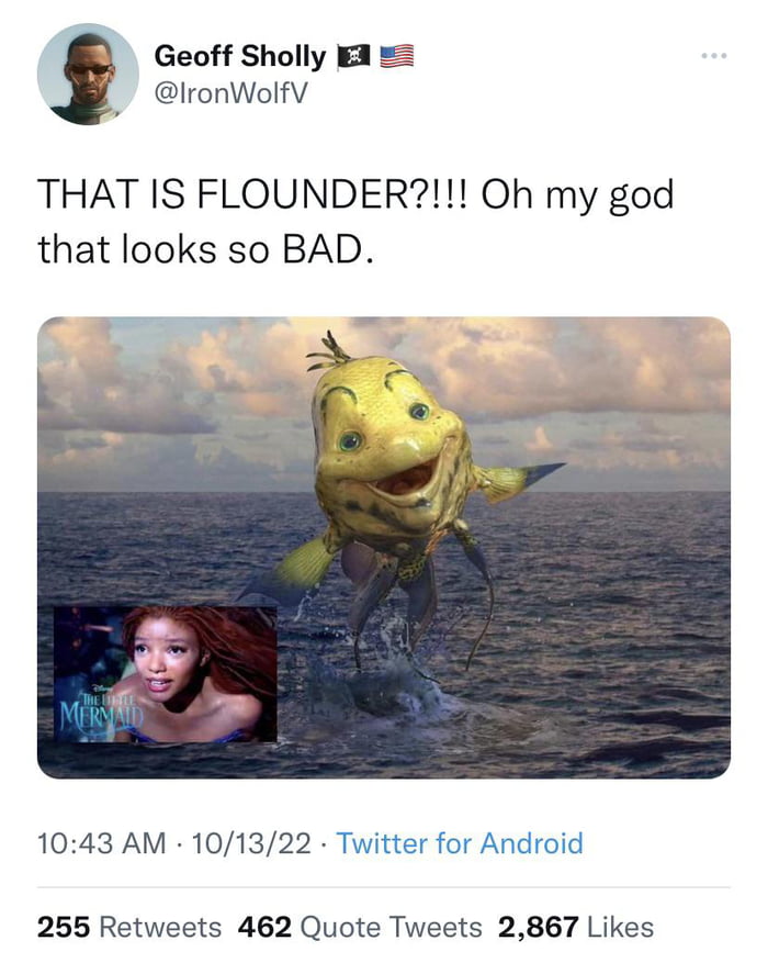 Y'all out here worried about Ariel when Flounder looks like THIS? - 9GAG