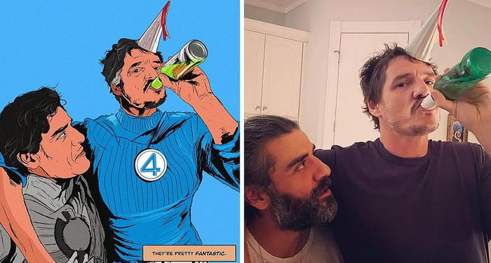 Pedro Pascal & Oscar Isaac (Art Credits: @JustRalphyyy) - 9GAG