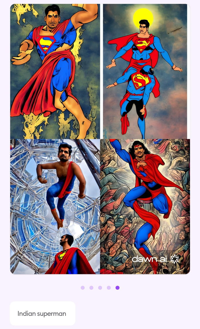 I told some AI to generate picture of INDIAN SUPERMAN. The AI : - 9GAG