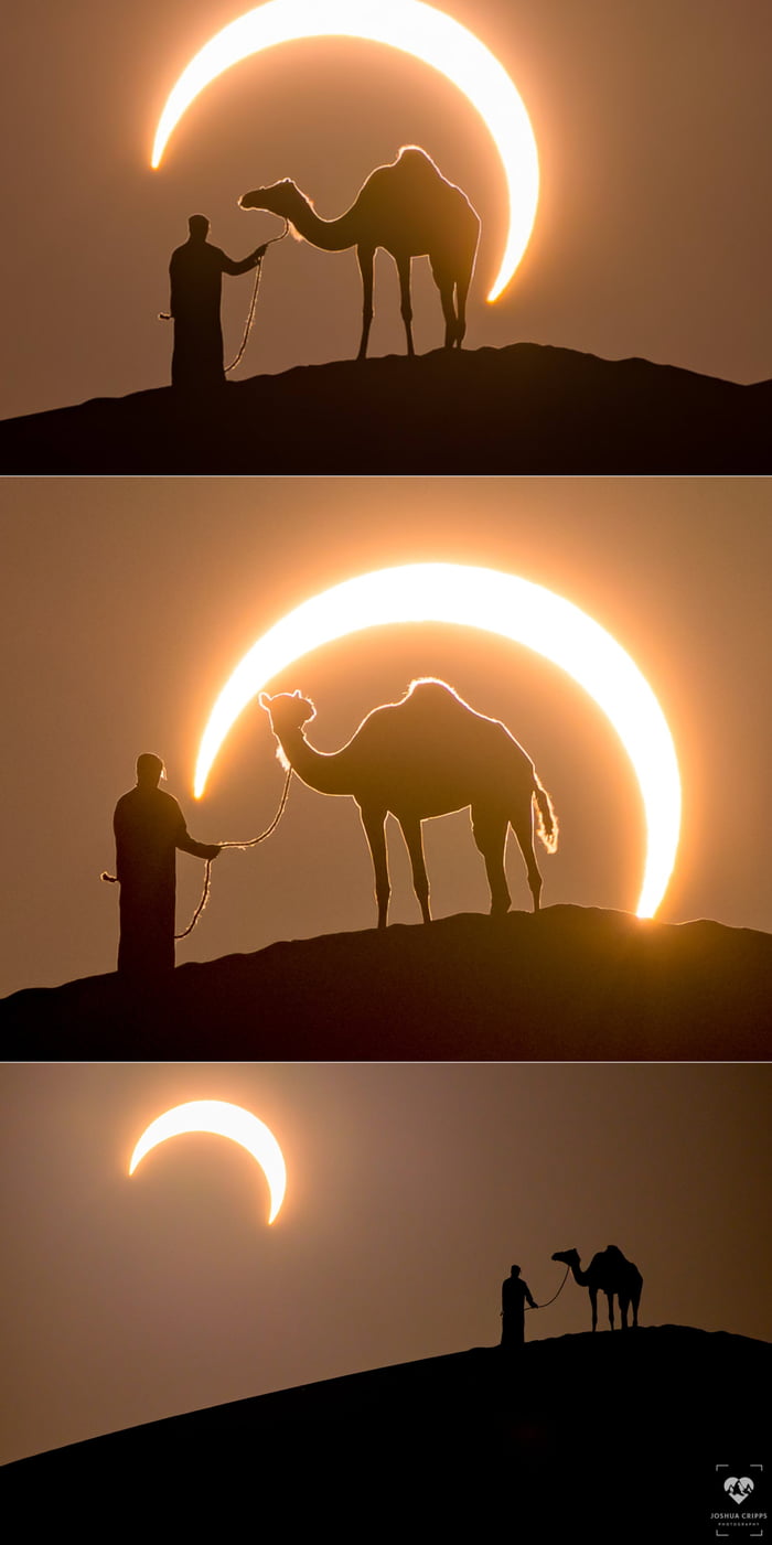 Solar eclipse at sunrise, December 2019 - 9GAG