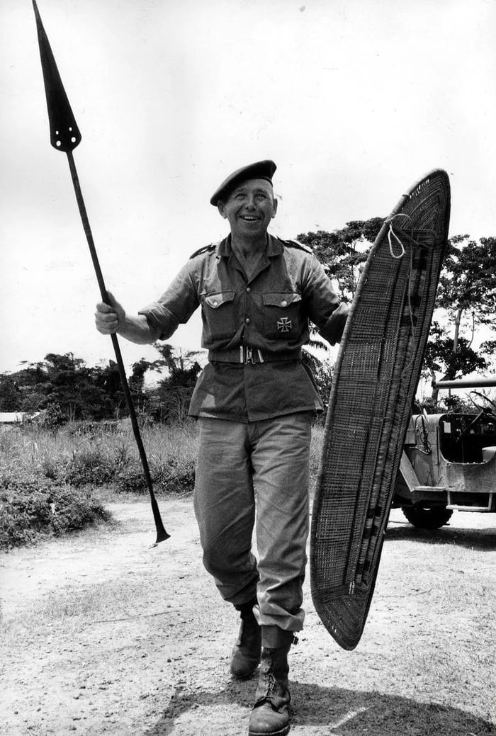 Wehrmacht veteran Siegfried Müller - "Congo Müller" - poses for the ...