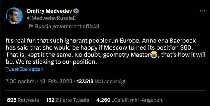 Der erste große diplomatische Erfolg unserer Außenministerin. Medvedev ...