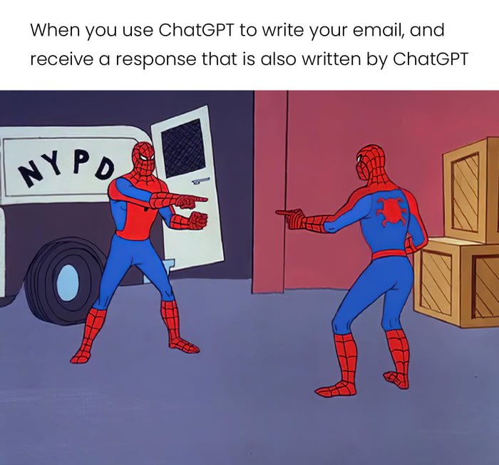 When both ends use chatGPT to compose email. - 9GAG
