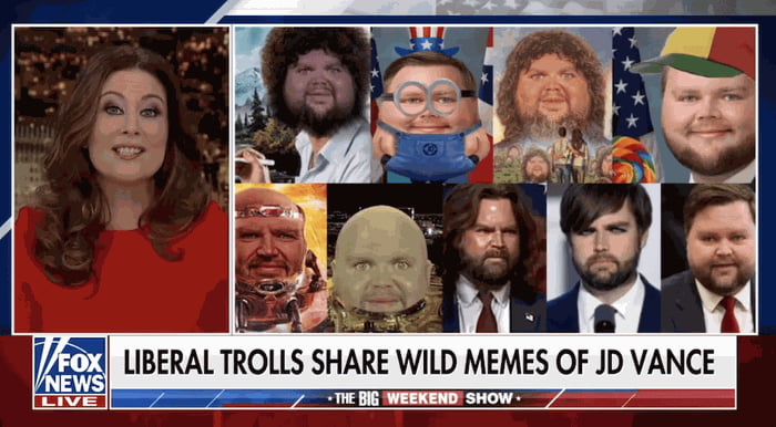 Fox News is upset that people keep sharing these JD Vance memes so we should probably stop - 9GAG