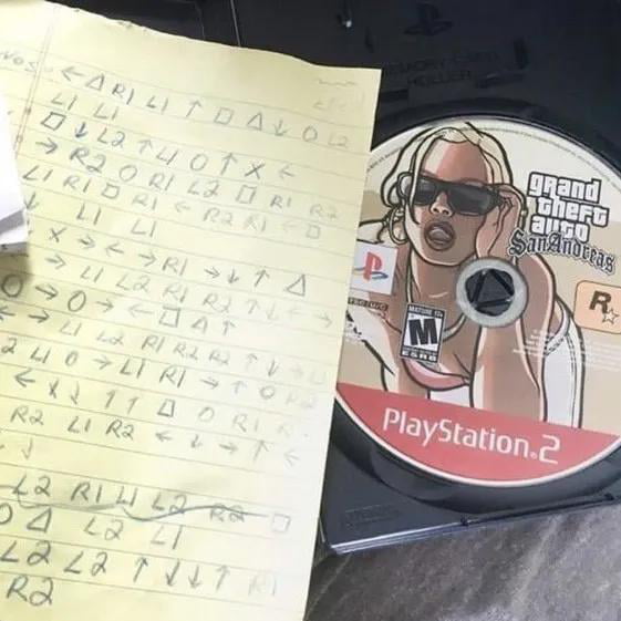 "writing down cheat codes old?" - 9GAG