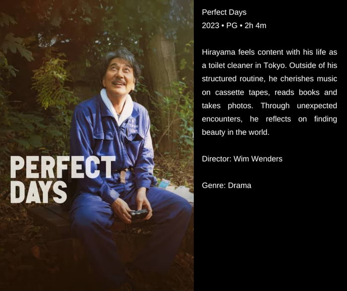 Unsolicited Movie Recommendation #124: Perfect Days (2023) - 9GAG