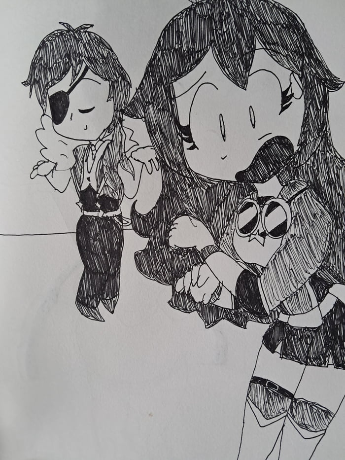 Amber and Kaeya except they're styled like a 90s anime - 9GAG