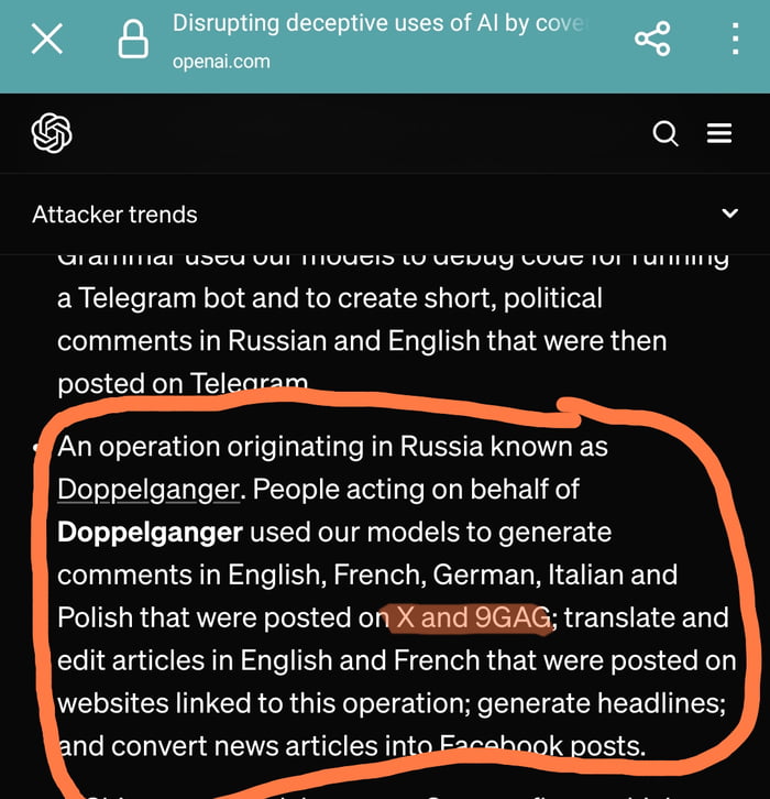Openai's operation Doppelganger - 9GAG
