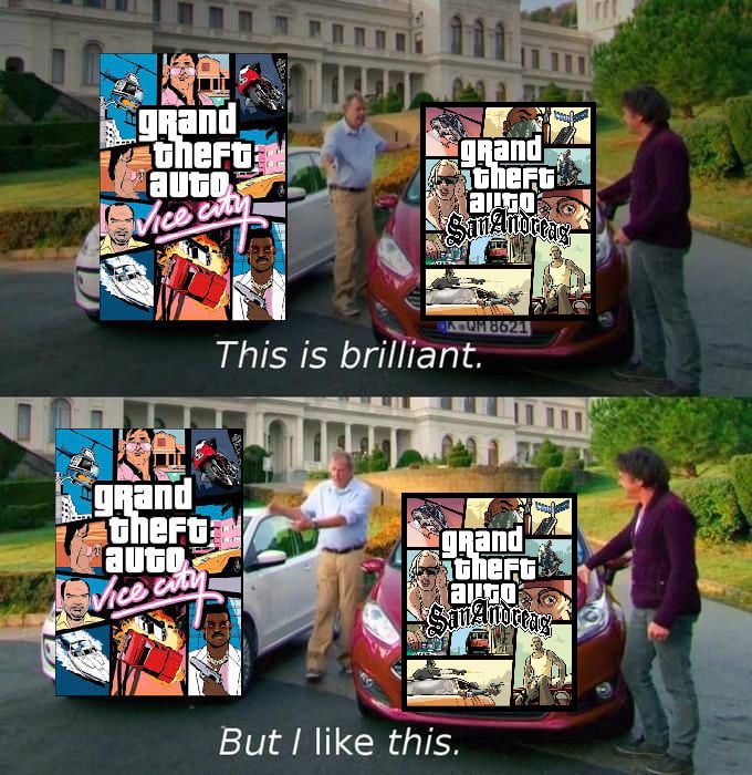 Despite San Andreas being a more complex game I still prefer the 80s charm. - 9GAG