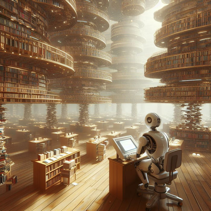 An endless library with books that float to readers on command ...