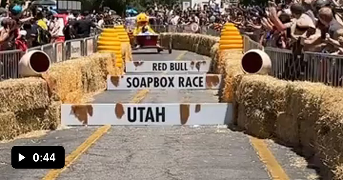 Navigating the infamous sticky steps at the Red Bull Soapbox Race. - 9GAG
