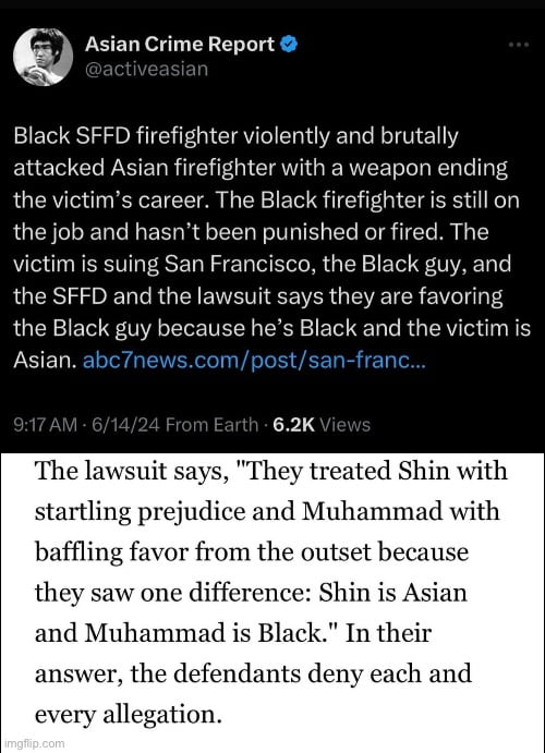 Black firefighter in San Francisco attacks asian coworker. The fire department wants to silence ...