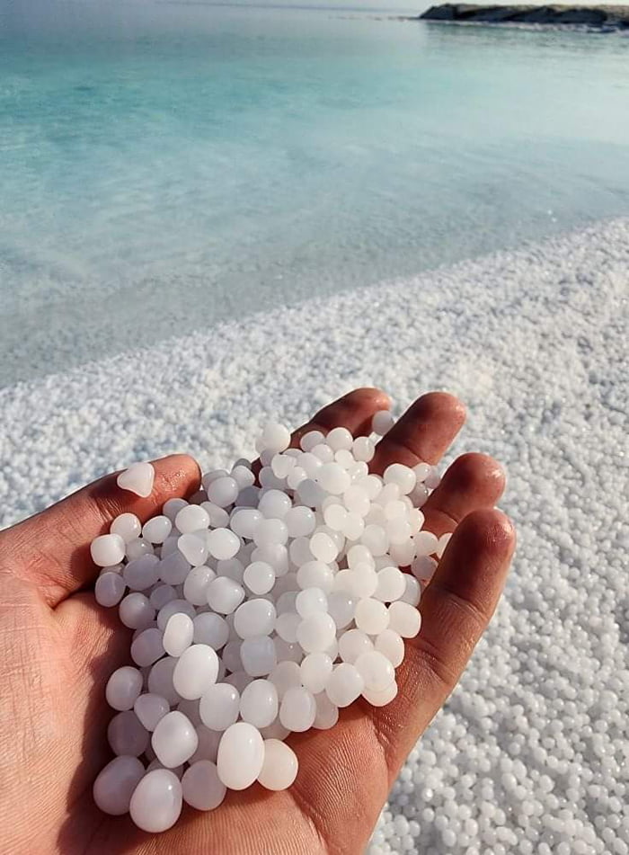 Dead Sea salt pearls in Israel - 9GAG